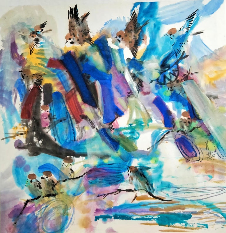 Li Qing-Yan - Chinese Contemporary Art by Li Qing-Yan - Birds Chirp in ...