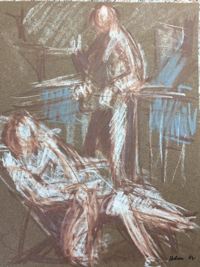 Jean Hélion - French Modern Drawing by Jean Hélion - God at the Terrace ...