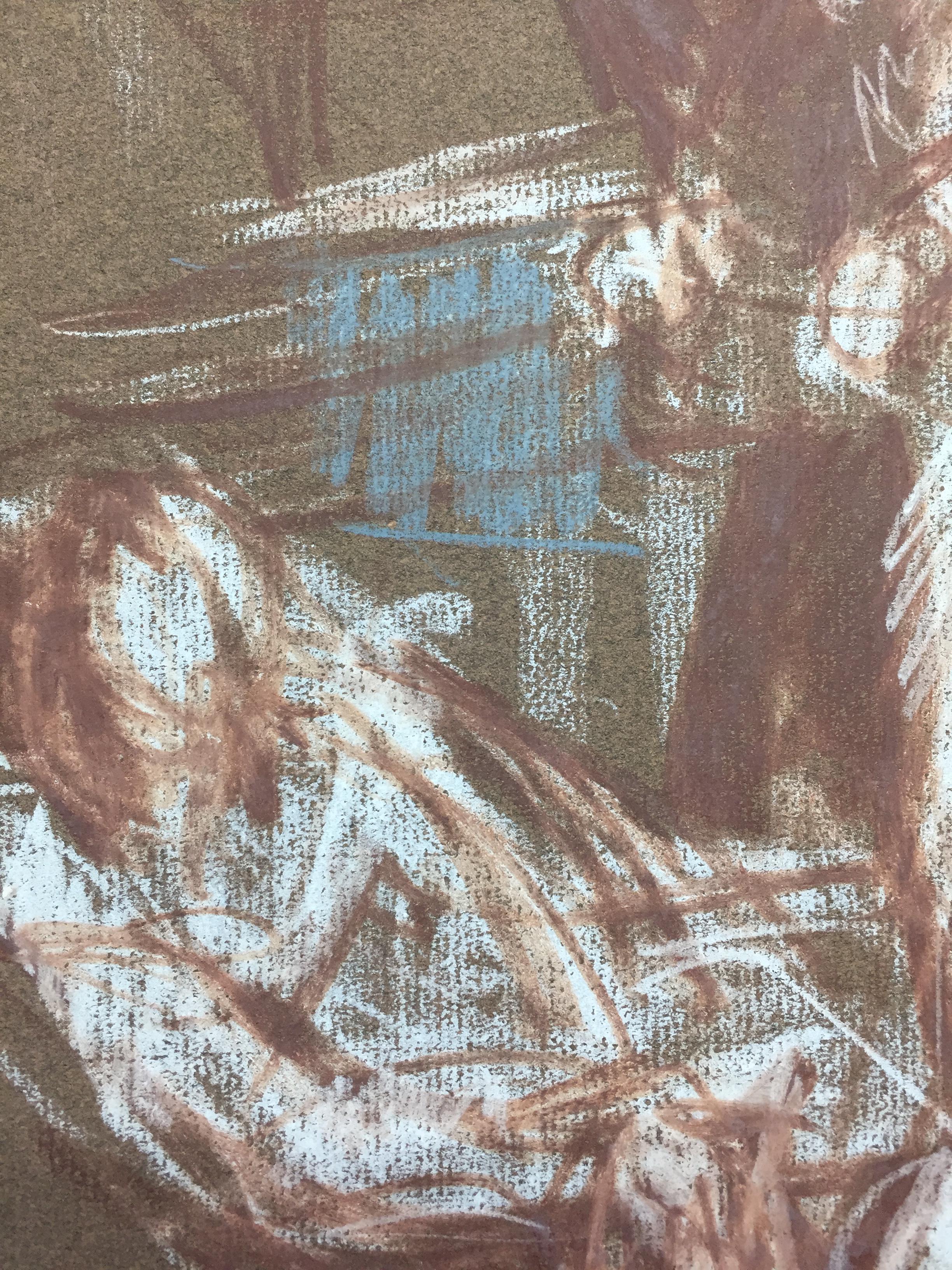 Jean Hélion - French Modern Drawing by Jean Hélion - God at the Terrace ...