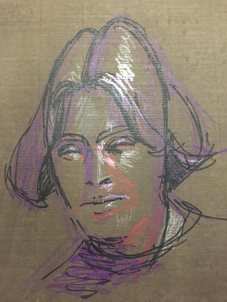 Jean Hélion - French Modern Drawing by Jean Hélion - Portrait de Femme ...