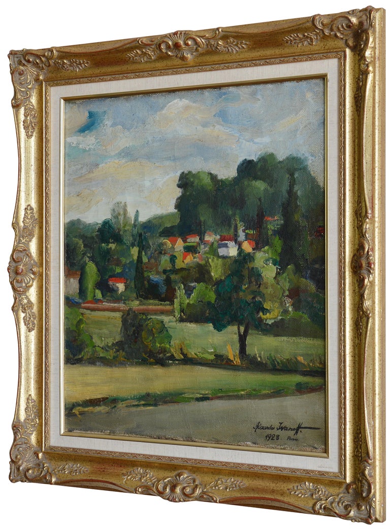 Alexandre Ivanoff - The Village, Oil on Canvas, Painting at 1stdibs