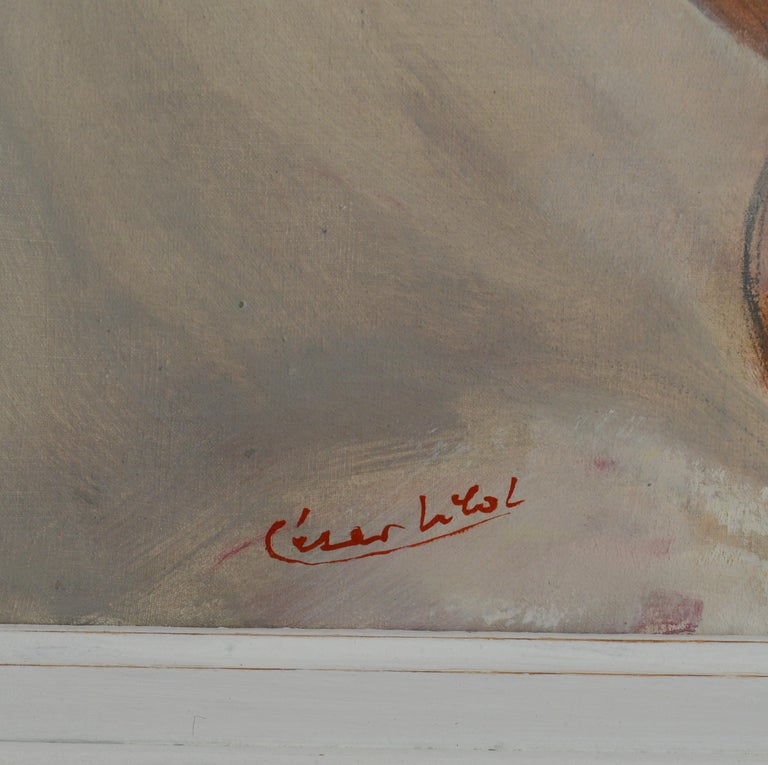 Cesar Vilol - Portrait of Young Woman, Oil on Canvas at 1stDibs