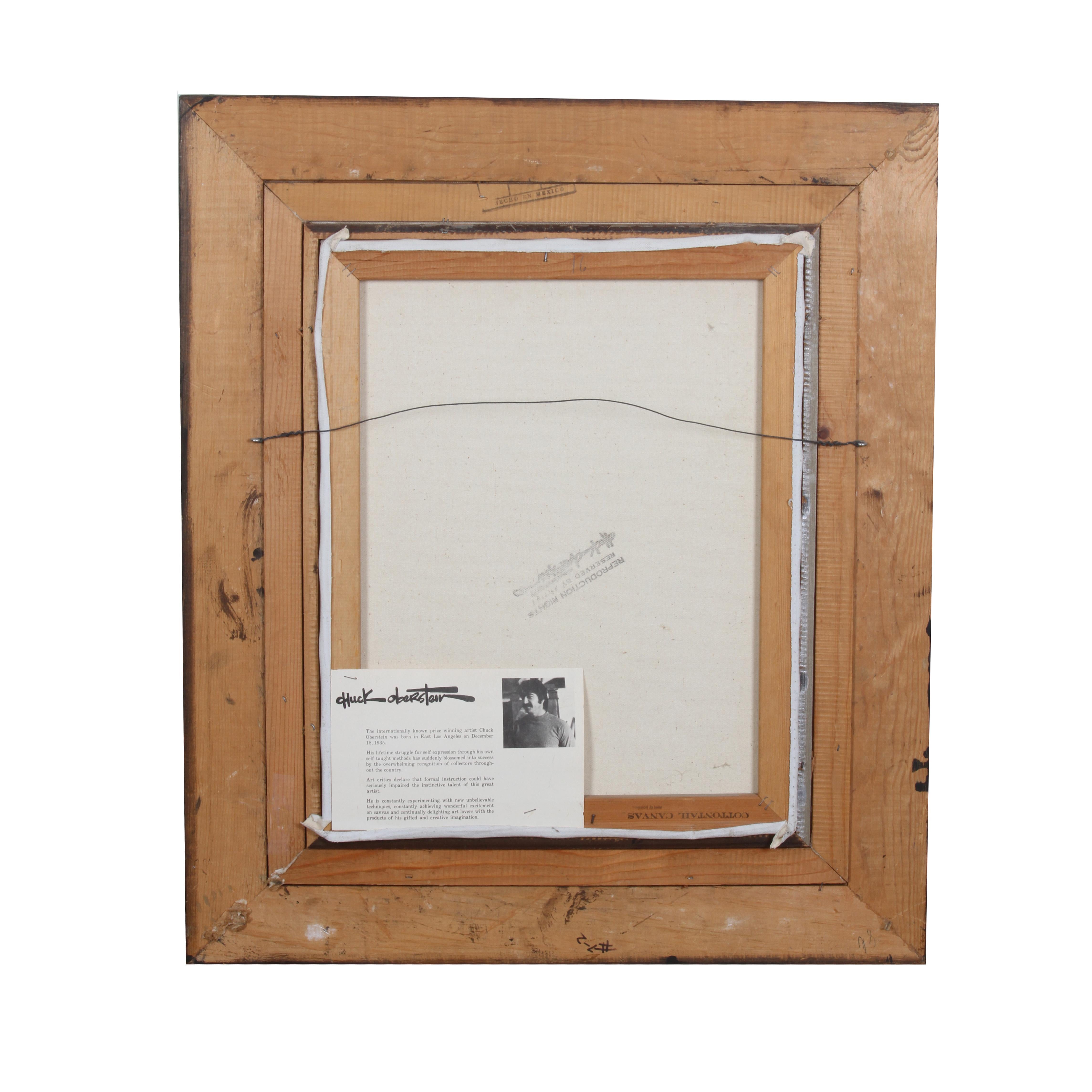 Chuck Oberstein - Chuck Oberstein Signed Framed Oil on Canvas "Clown ...