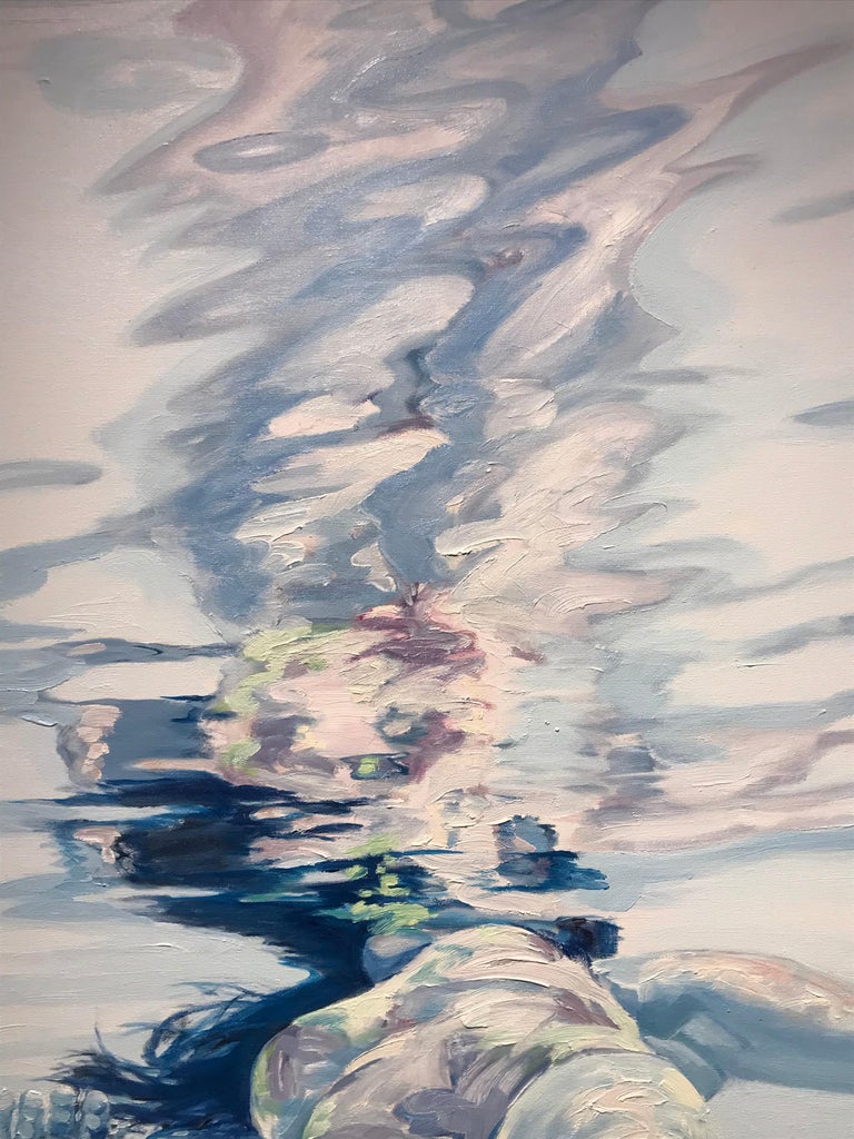 Vicki Smith - Azure, Vicki Smith, Oil on Canvas, Framed in White For ...