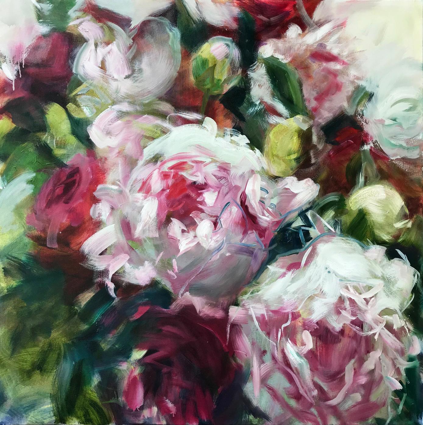 Jamie Evrard - Grandifiora, Jamie Evrard, Oil on Canvas, Unframed For ...