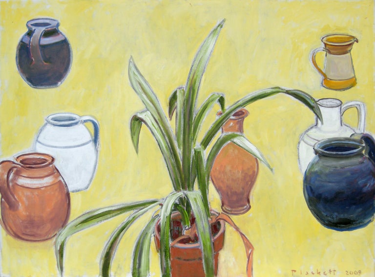 Joseph Plaskett - Clivia and Pots, Joseph Plaskett, Oil on Canvas For ...