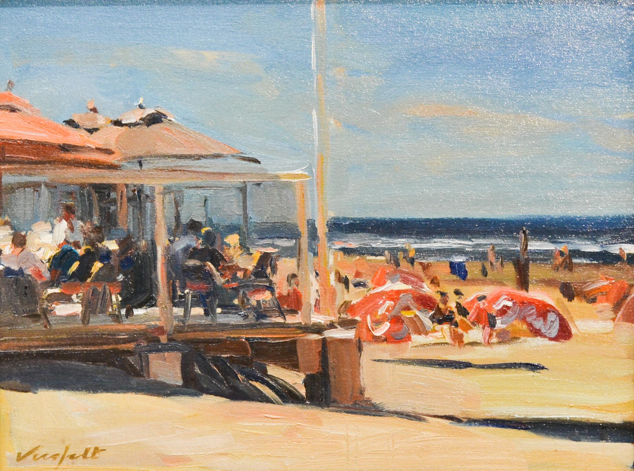 Hans Versfelt - Wind shields on the beach- 21st Century DutchSeascape ...