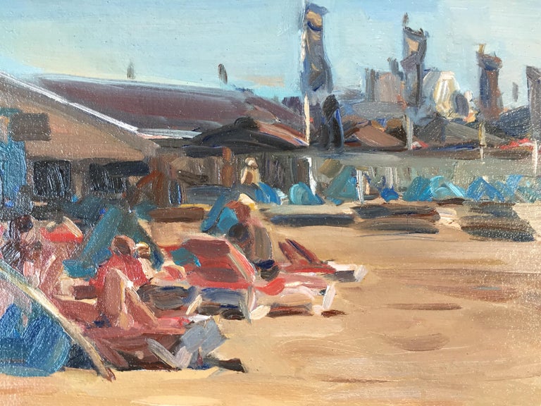 Hans Versfelt - Wind shields on the beach- 21st Century DutchSeascape ...