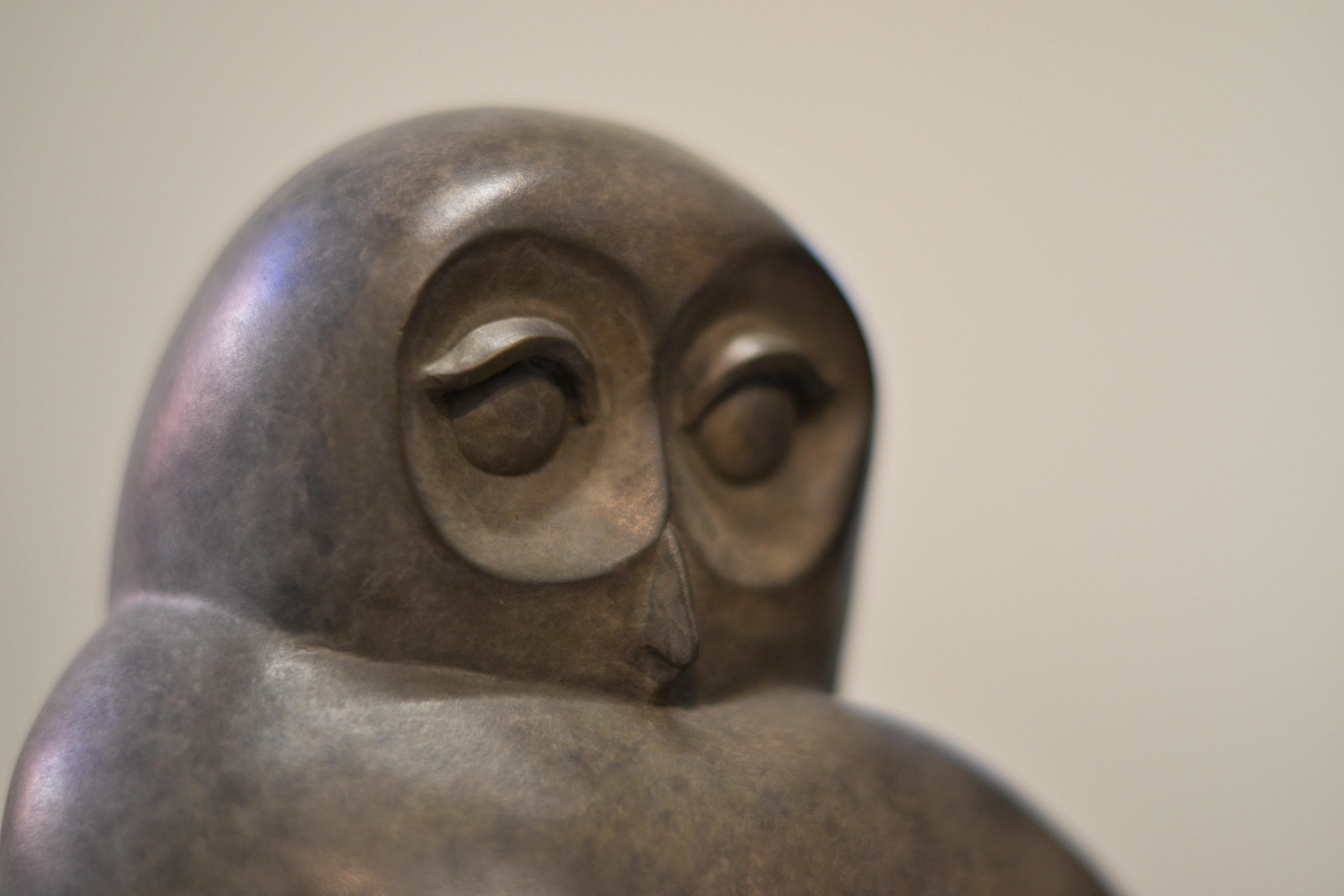 Frans van Straaten - Owl-21st Century Contemporary Bronze Sculpture of ...