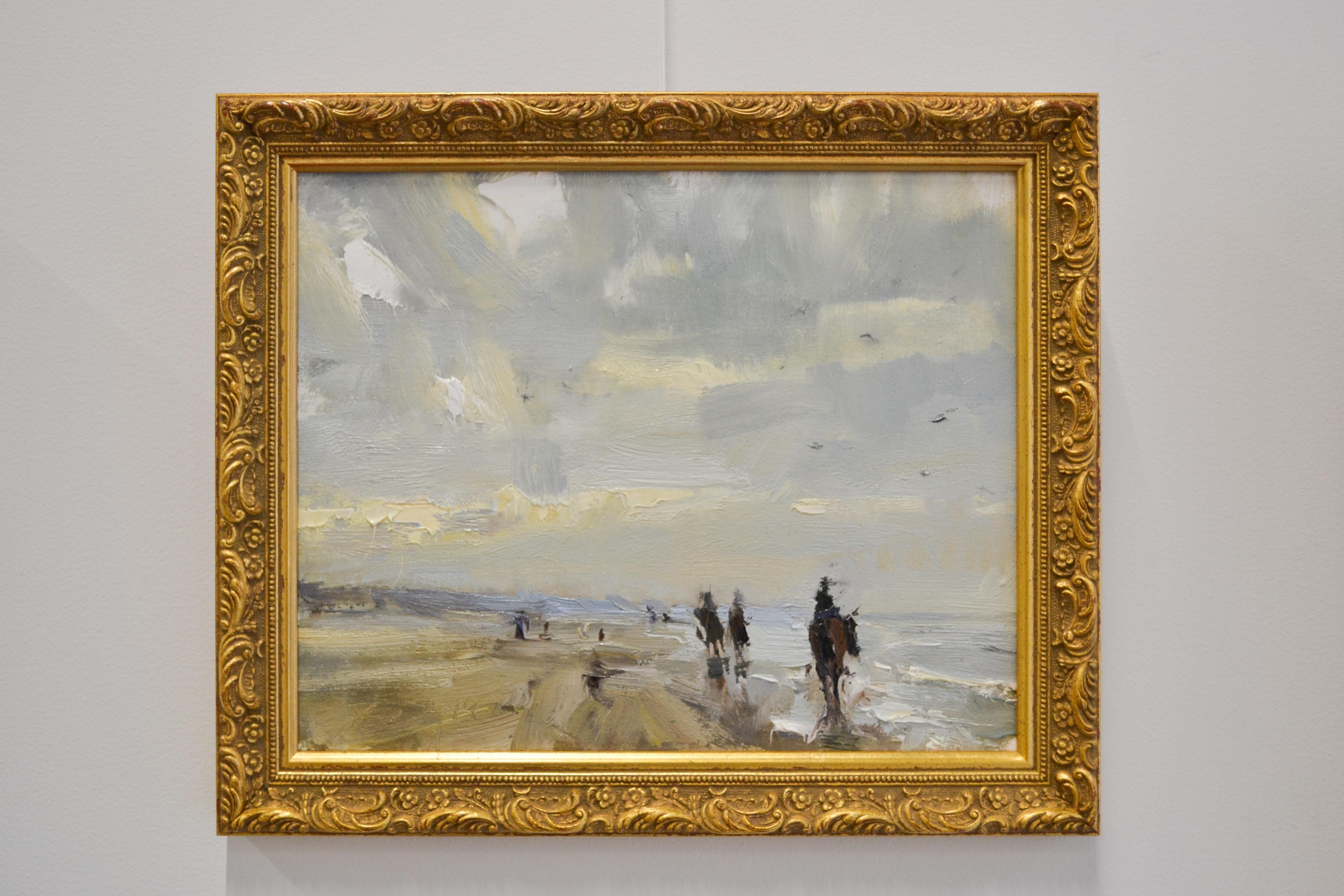 Roos Schuring - Seascape Winter And Horses - Roos Schuring 21st Century ...