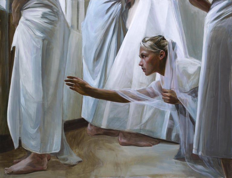 Egbert Modderman - Touched- 21st Century Painting of a woman who wants ...