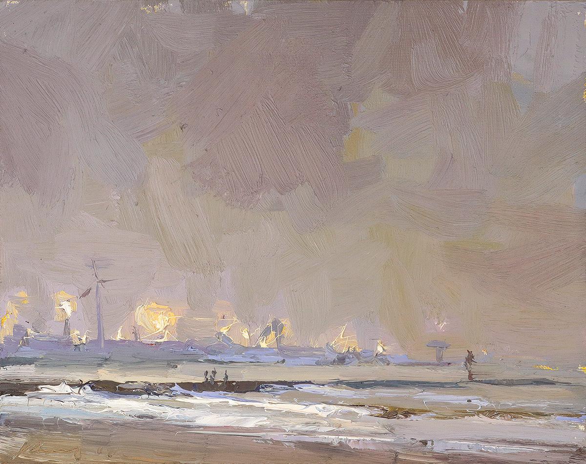 Roos Schuring - Seascape, Evening 'Pink Clouds' Roos Schuring 21st ...