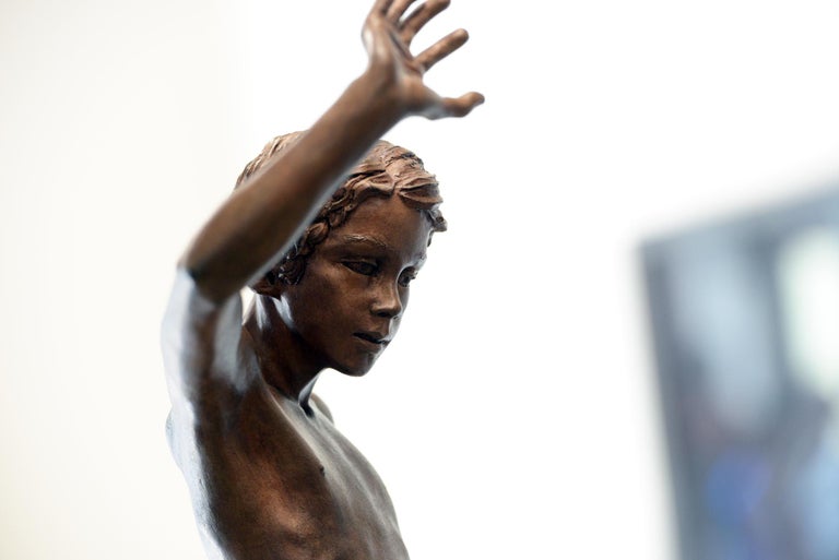 Wim van der Kant - Suspensus 21st Century Contemporary Bronze Sculpture nude boy, Wim van der ...