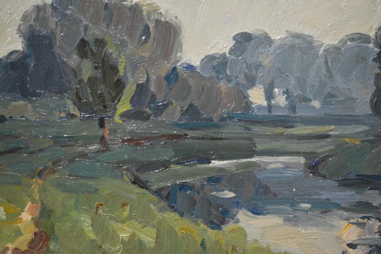 Hans Versfelt - River with Cloudy Sky, Hans Versfelt, 21st Century ...