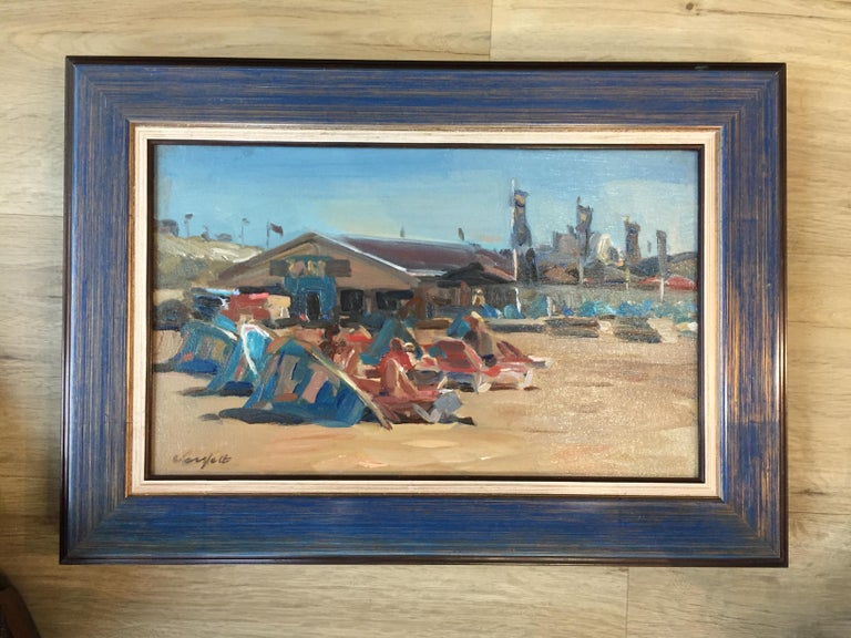 Hans Versfelt - Wind shields on the beach- 21st Century DutchSeascape ...