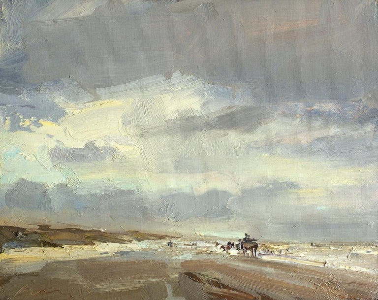 Roos Schuring - Seascape Stormy Day And Horse Carriage - Roos Schuring ...