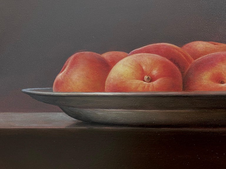 Bart Koning - Apricots- 21st Century Contemporary Still-life painting of fruits on a platter For ...