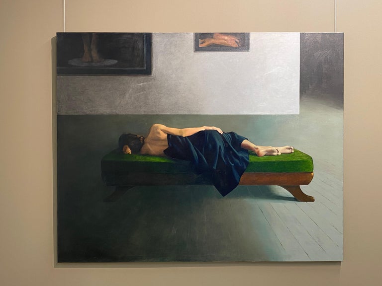 Adolfo Ramon - Woman on Sofa - 21st Century Contemporary Oil Painting ...