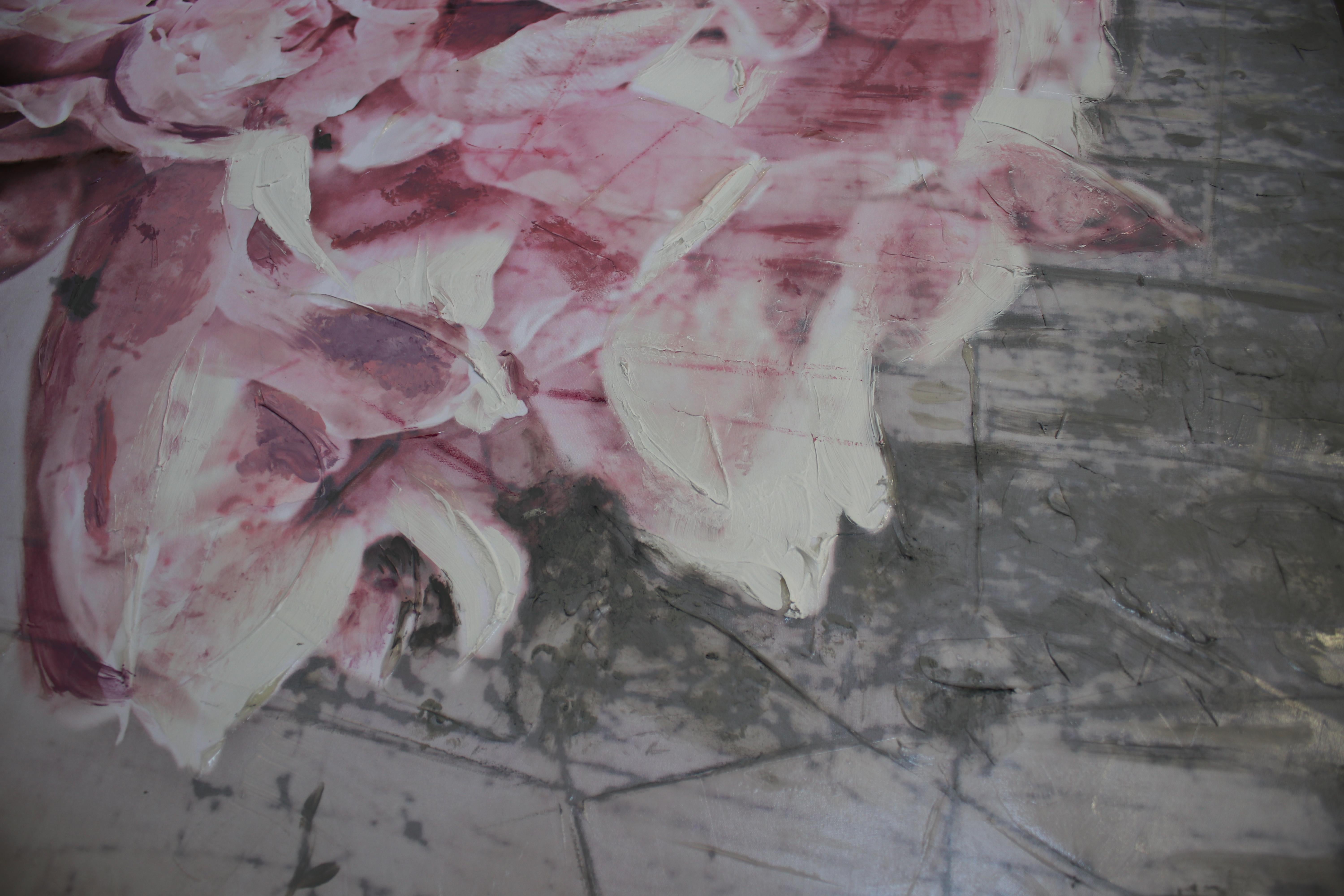 Irena Orlov - Blush Mauve Silver Peony Shabby Painting Hand Embellished ...