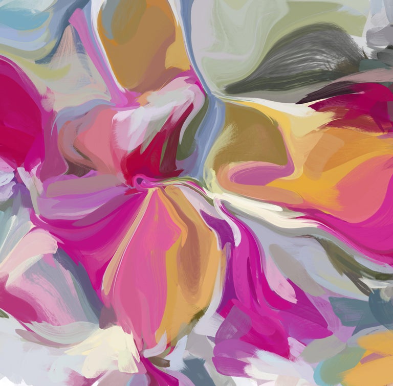 Irena Orlov Abstract Vivid Artwork Hand Textured Giclee On Canvas 45x45 Gorgeous Phenomenon