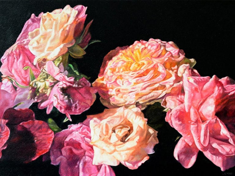 Robert Lemay - Original oil painting by Robert Lemay GARDEN ROSES For ...