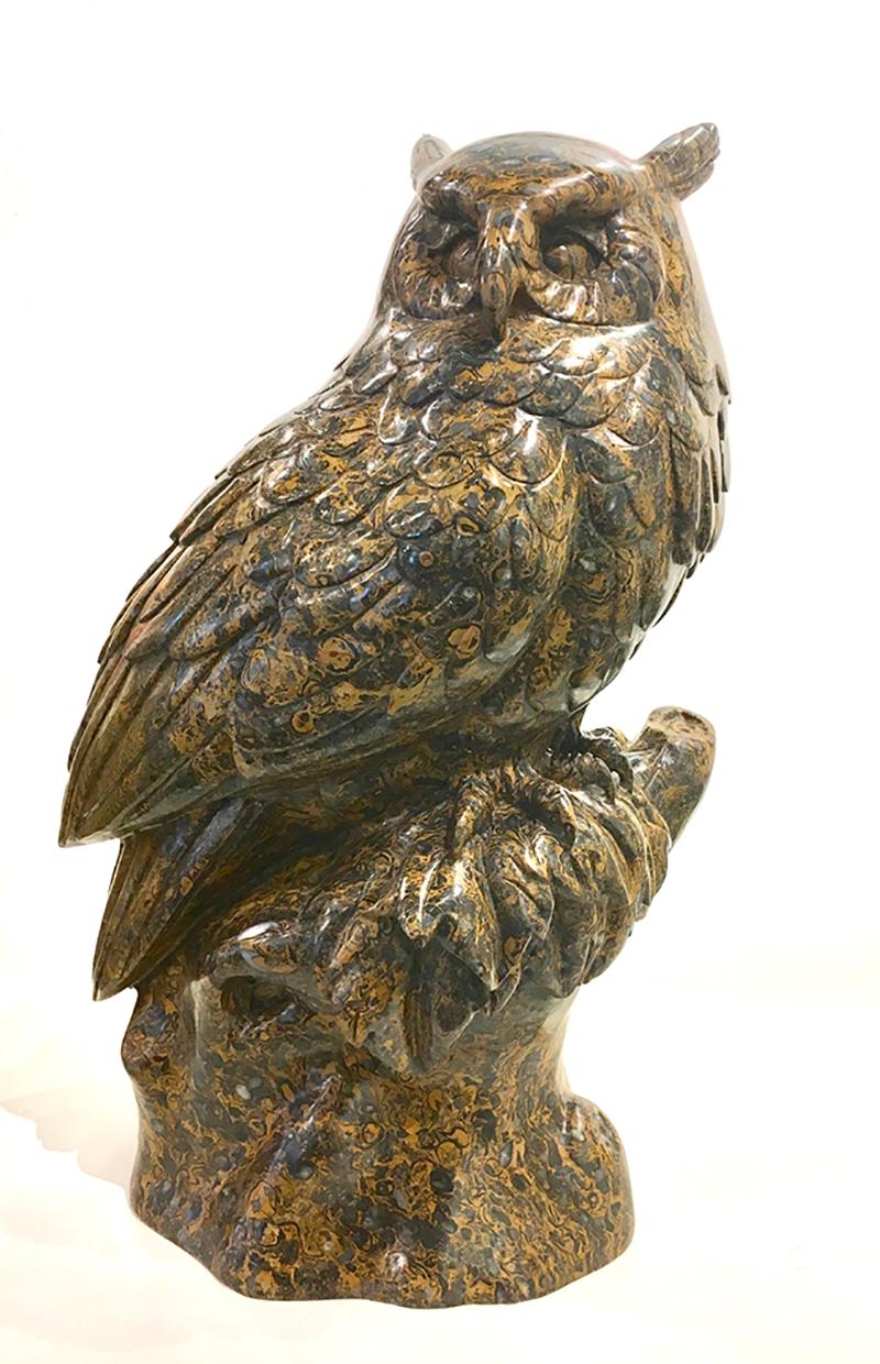 Ken Q Li - Original fossilstone sculpture by Ken Q Li OWL For Sale at ...