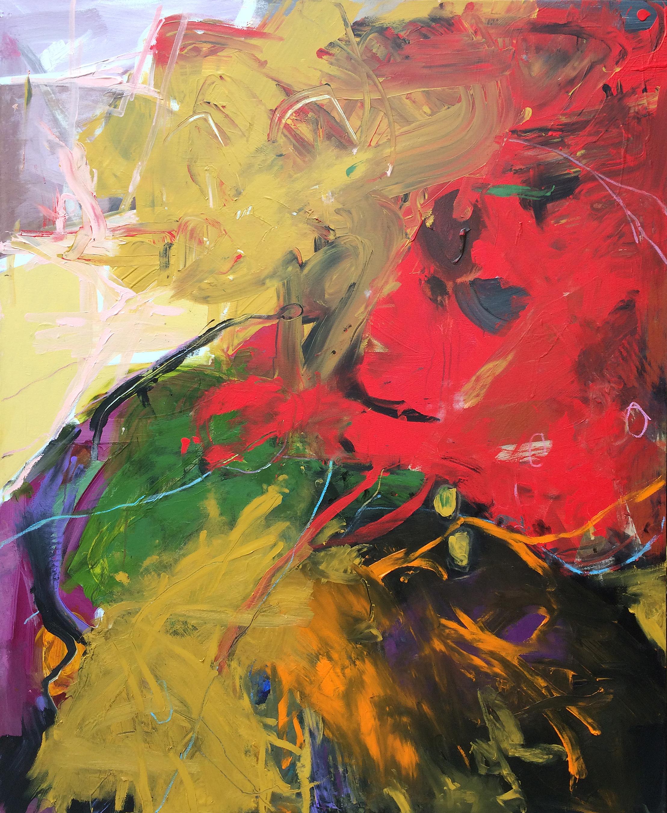 Karen Lastre - "Sacred Mist" Pink and Blue Tonal Painting in the Style ...