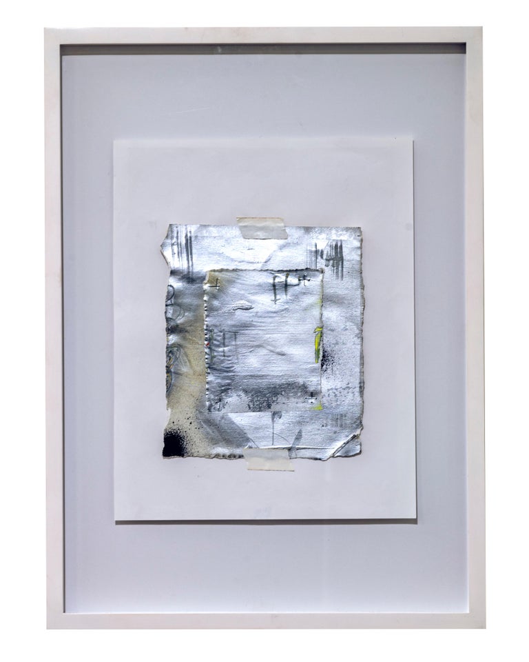 Martin Durazo - Untitled (Silver), grey, silver, black, metallic, paper ...
