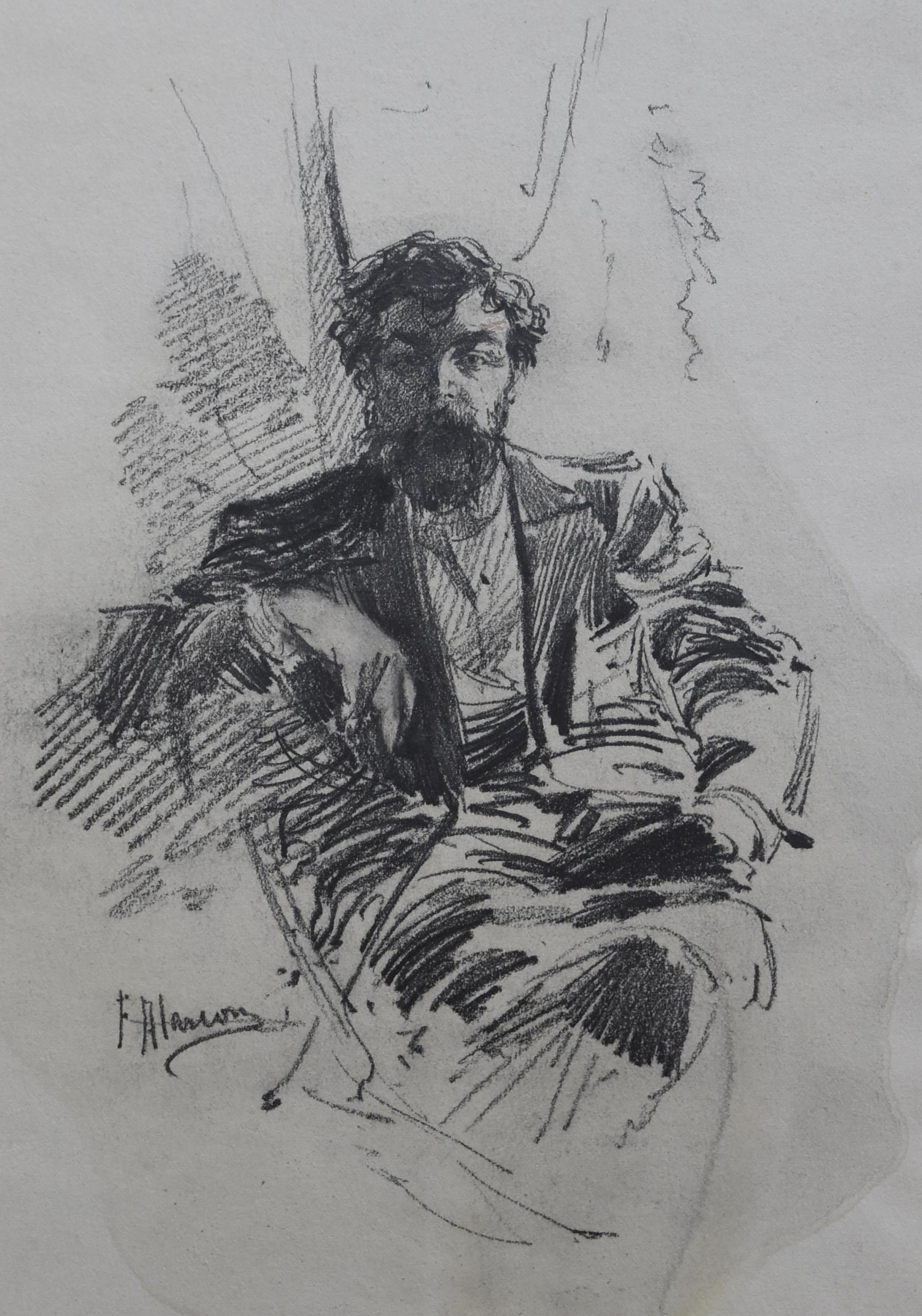 Felix Alarcon - Felix Alarcon (1840-1905) Portrait of a man, original ...