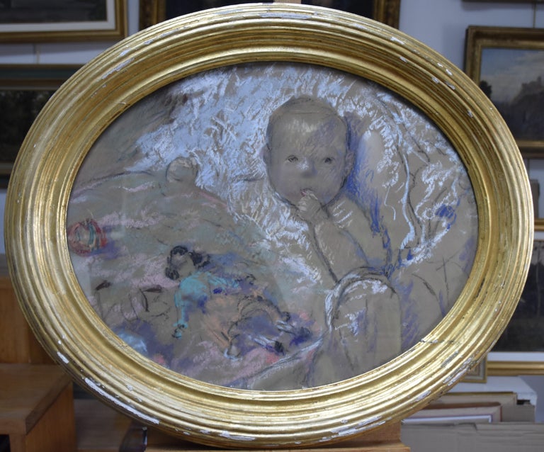 Beatrice How – „Ein Baby und seine Spielzeuge, Pastell, Beatrice How ...