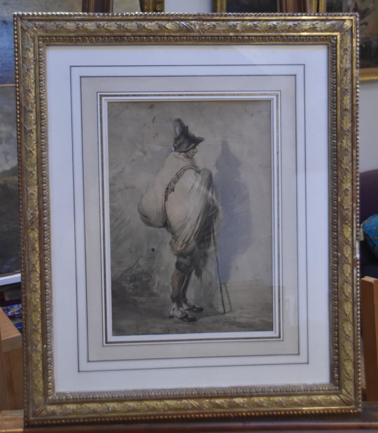 Paul Gavarni - Paul Gavarni (1804-1866) A Vagabond Traveler Watercolor ...