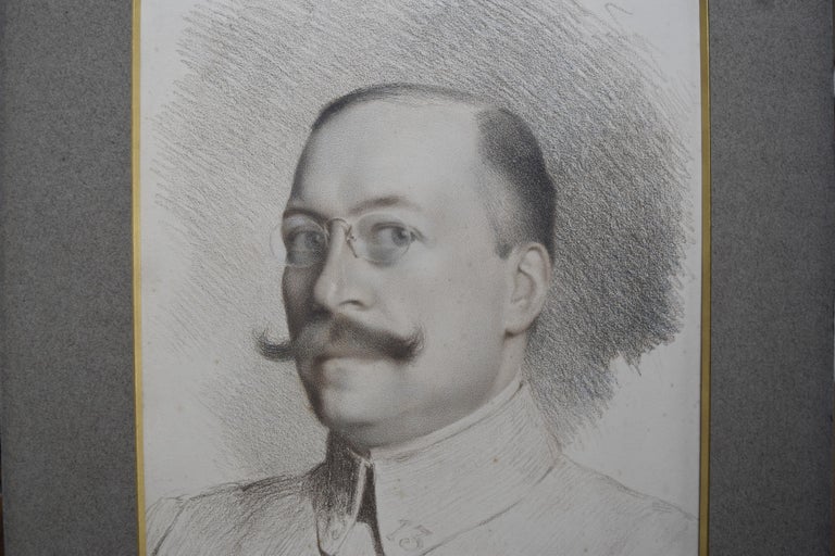 Unknown - French School, Portrait of an officer, 1915, wax crayon on ...