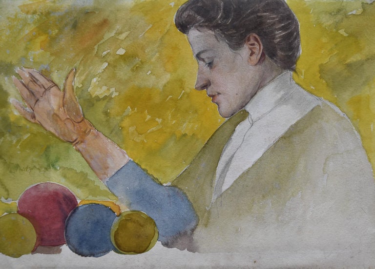 Michel Manzi - Michel Manzi (1849-1915) Portrait of his wife, Jeanne ...