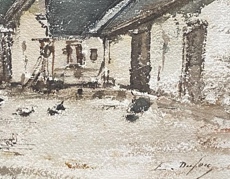 Edouard-Jacques Dufeu - Edouard Dufeu (1836-1900) A Farm courtyard ...