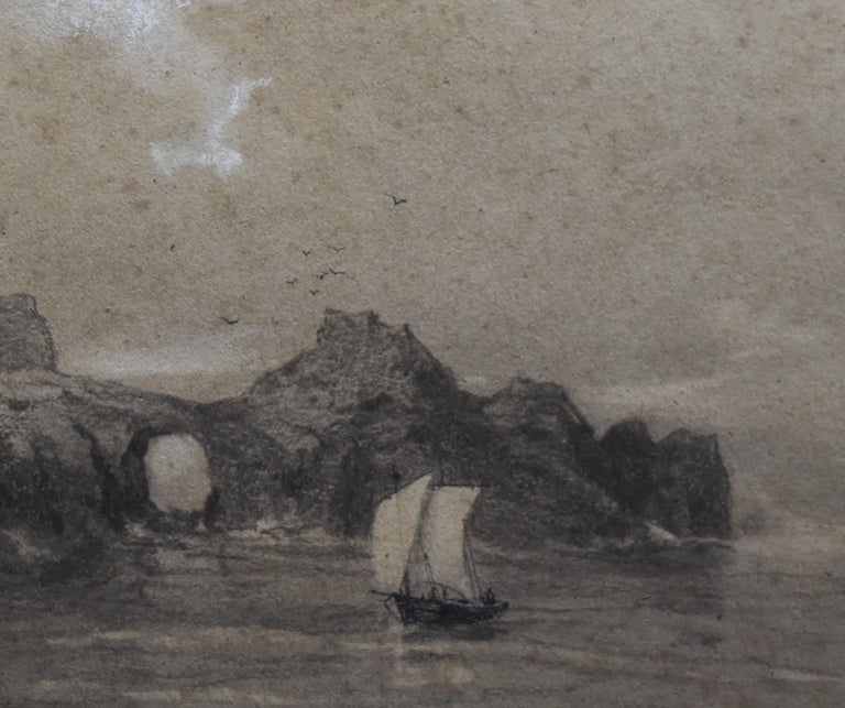 Auguste Mayer - Auguste Mayer (1805-1890) A seascape with a boat ...