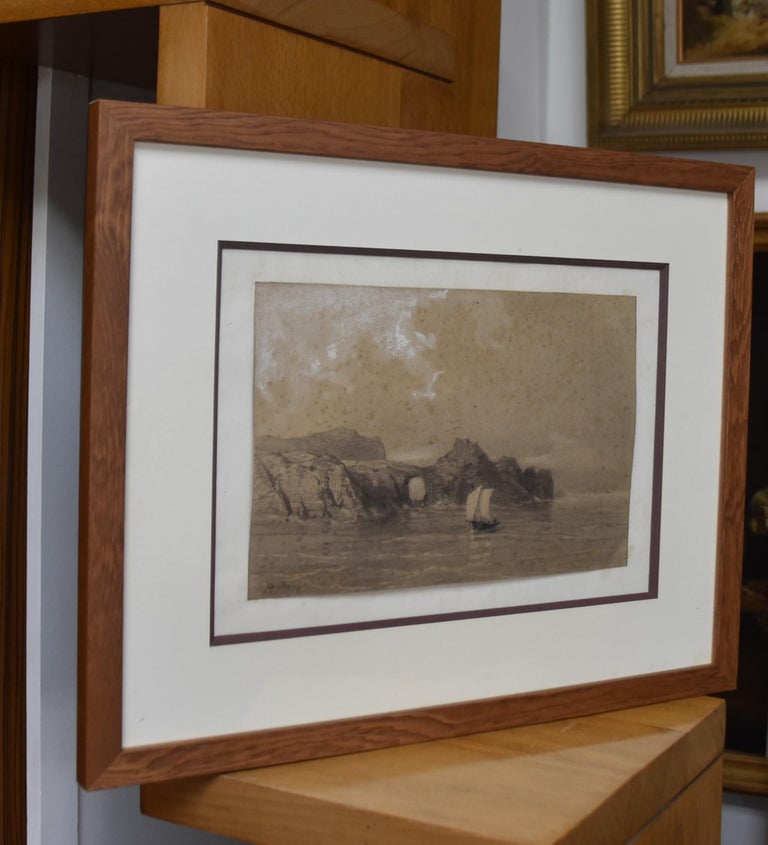 Auguste Mayer - Auguste Mayer (1805-1890) A seascape with a boat ...