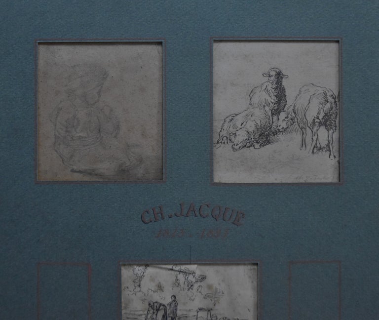Charles Jacque - Charles Emile JACQUE (Paris 1813 - 1894) Four drawings ...