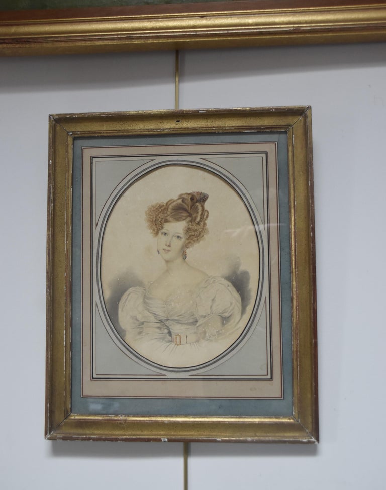 Unknown - French school circa 1840, Portrait of a Lady, watercolour For ...