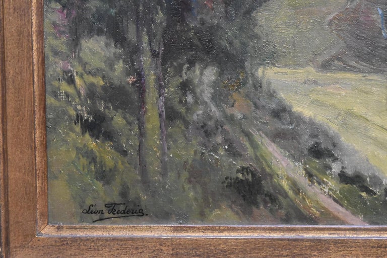 Léon Frédéric - Léon Frédéric (1856-1940) La Vallée de Nafraiture, Oil ...