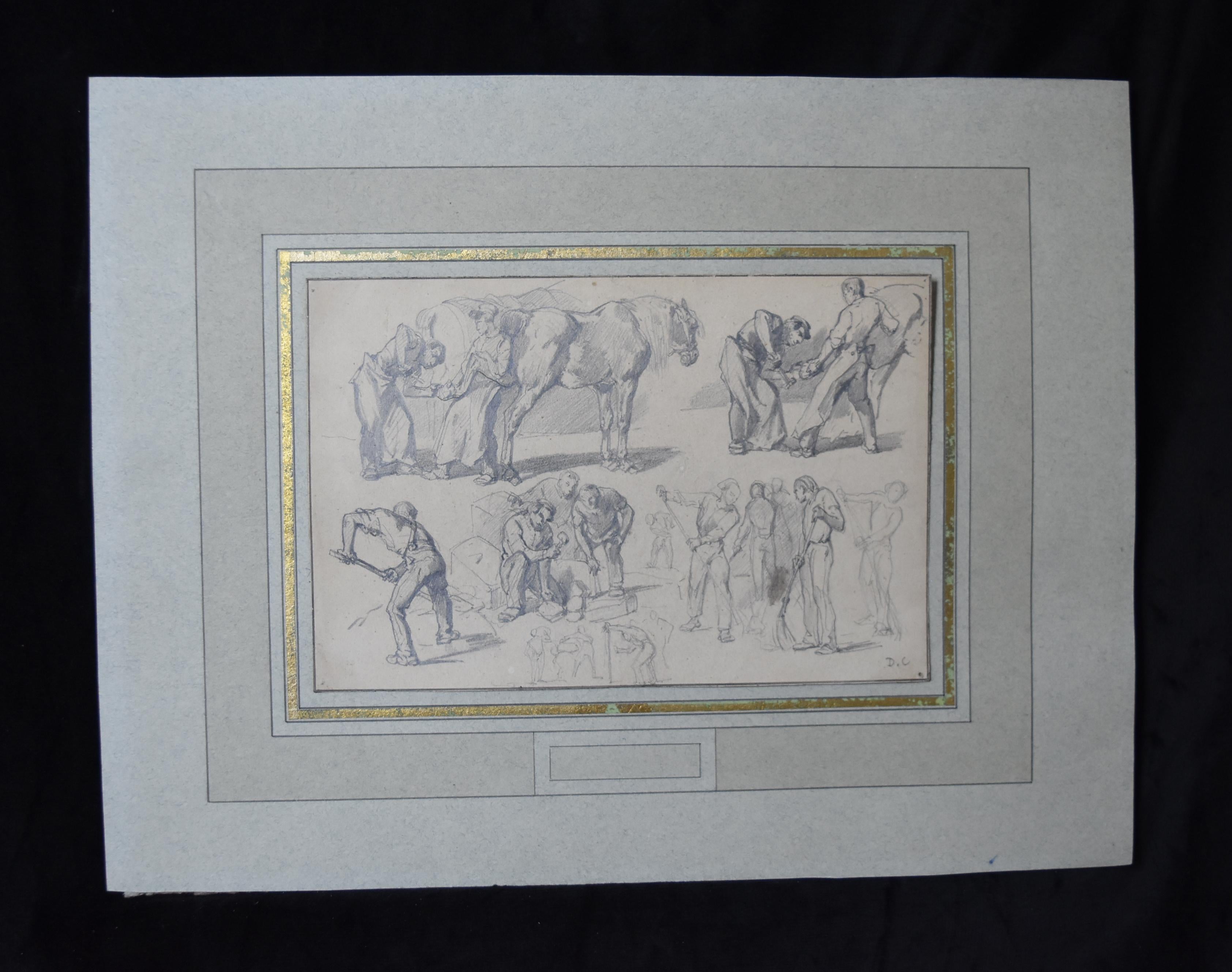 Unknown - Monogrammist DC, France 19th Century, Blacksmiths and Workers ...