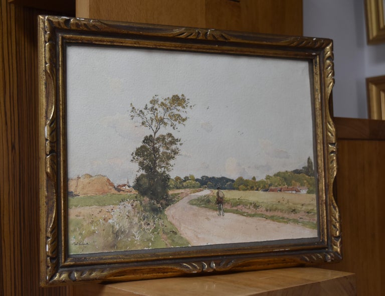 Paul Lecomte - Paul Lecomte (1842-1920) A traveler on a path in summer ...