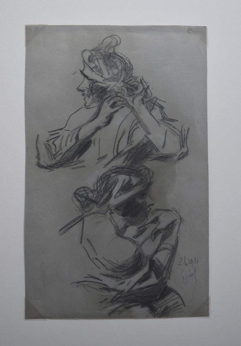 Jules Chéret - Jules Cheret (1836-1932) Two studies of a woman, 1921 ...