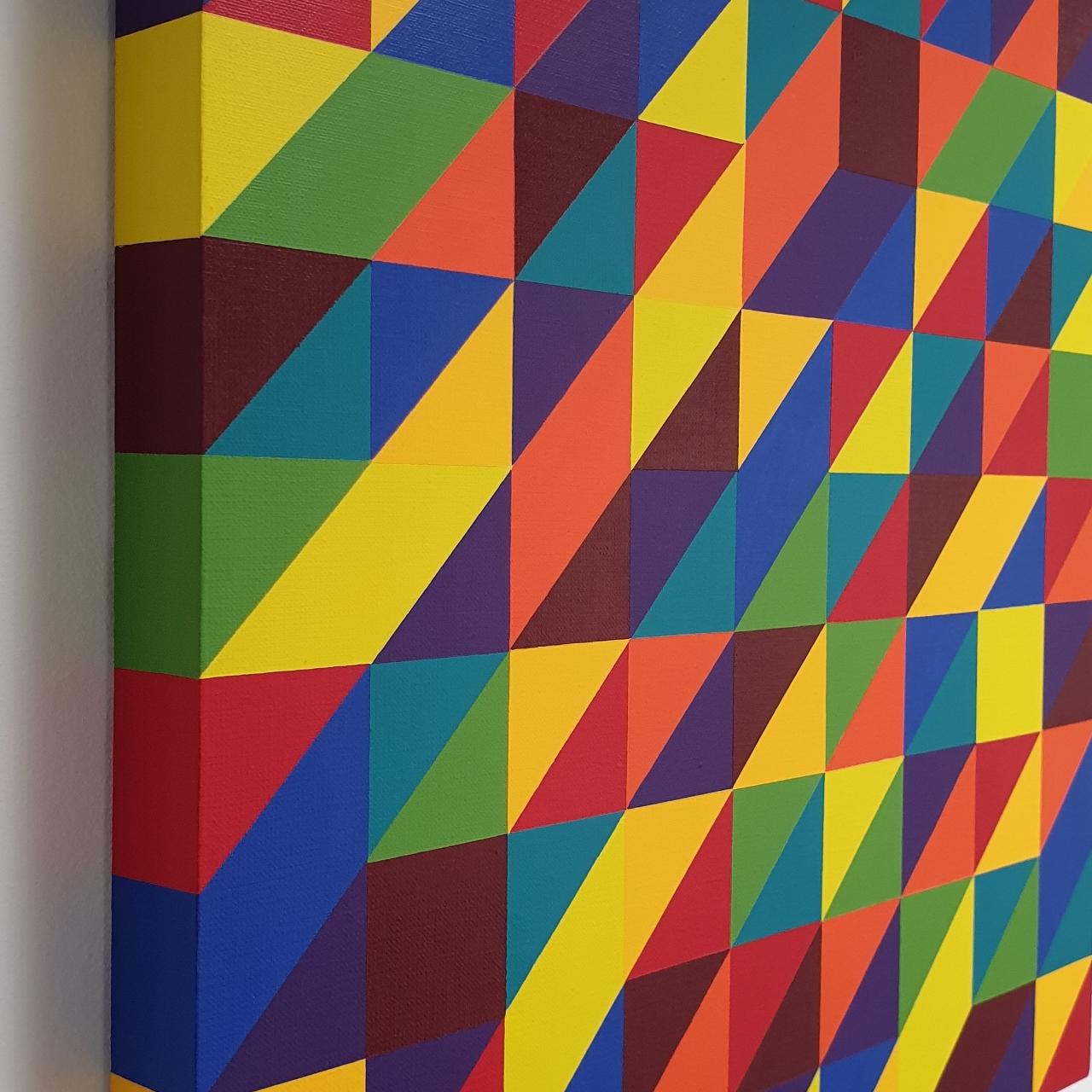 Eliza Kopec - 2x Sudoku II - contemporary modern abstract geometric painting on canvas at ...