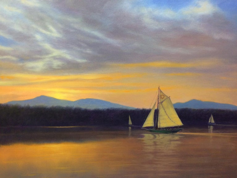 Barry DeBaun - Clearwater's Sunset Voyage, original realistic seascape ...