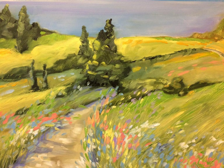 Judy Munro - Hilltop View, original 30x40 contemporary expressionist ...