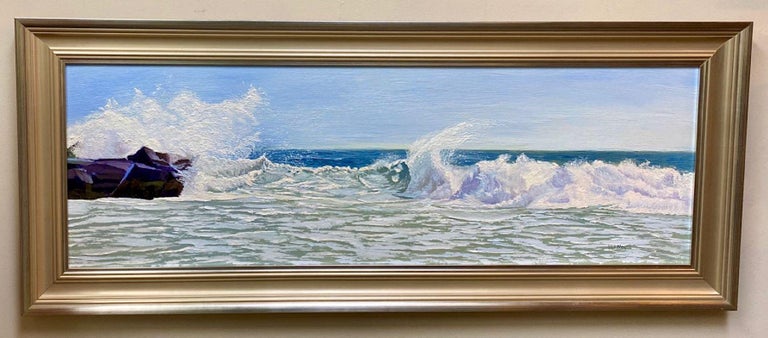 Lea Novak - Untamed, original 12x36 seascape at 1stDibs