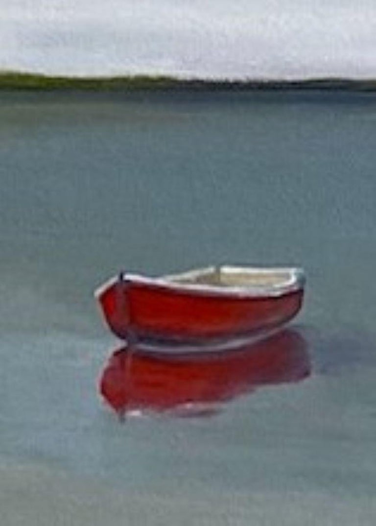 Elizabeth Sabine - Red Boat Drifting, original 36x24 contemporary ...