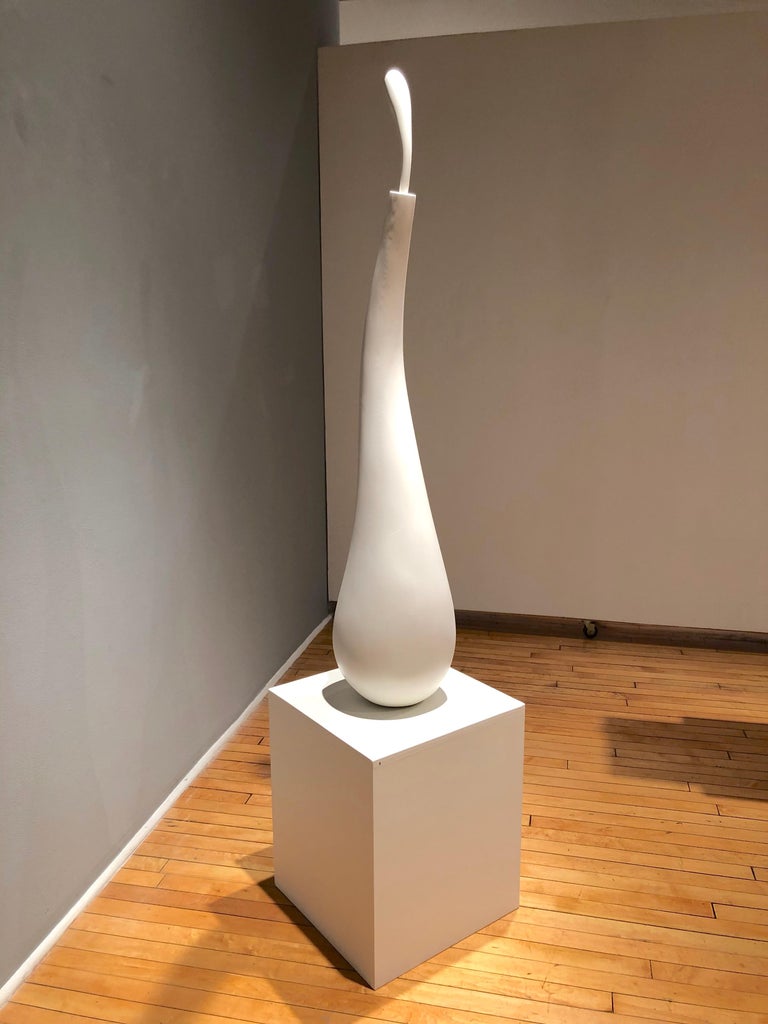 John Maloof - Dancing Bird, white organic sculpture in painted wood For ...