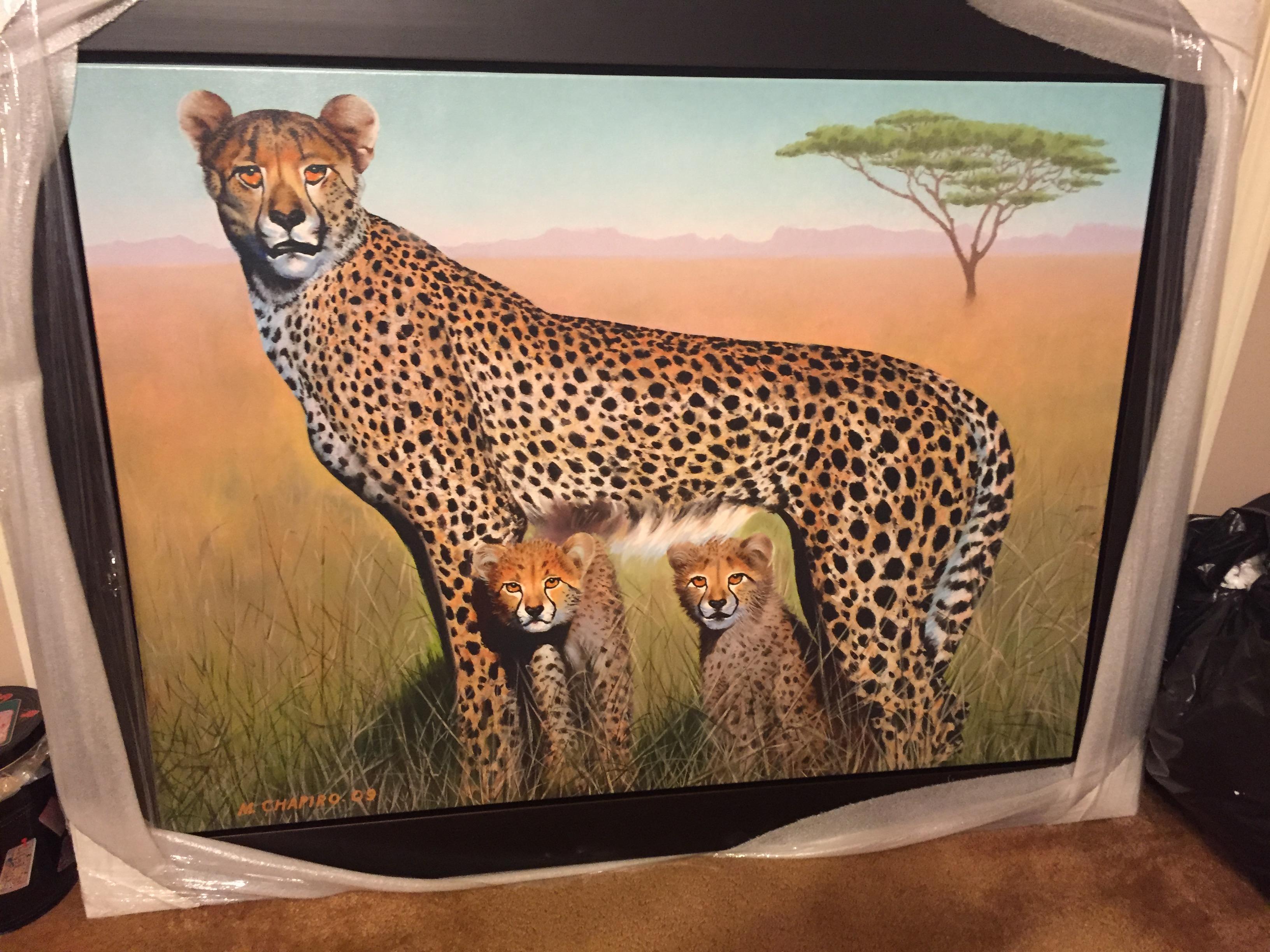 Mikhail Chapiro - Motherhood- Gorillas - Original Mixed Media painting ...