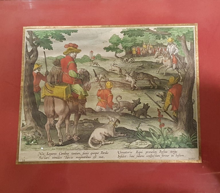 Engraving Hunting: Hares Hunting With Cheetah For Sale at 1stDibs